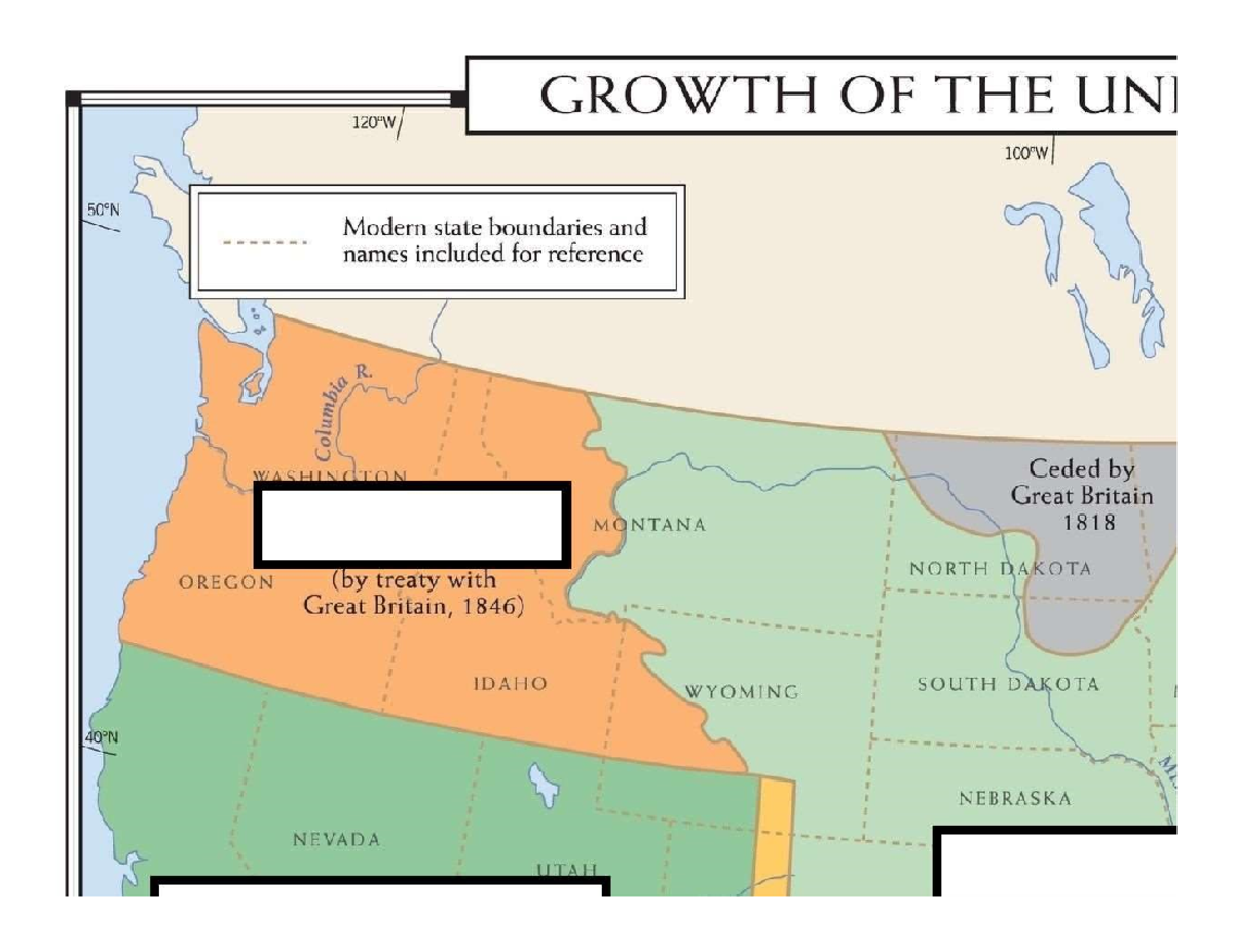 Super american expansion - GROWTH OF THE UNI Modern state boundaries ...