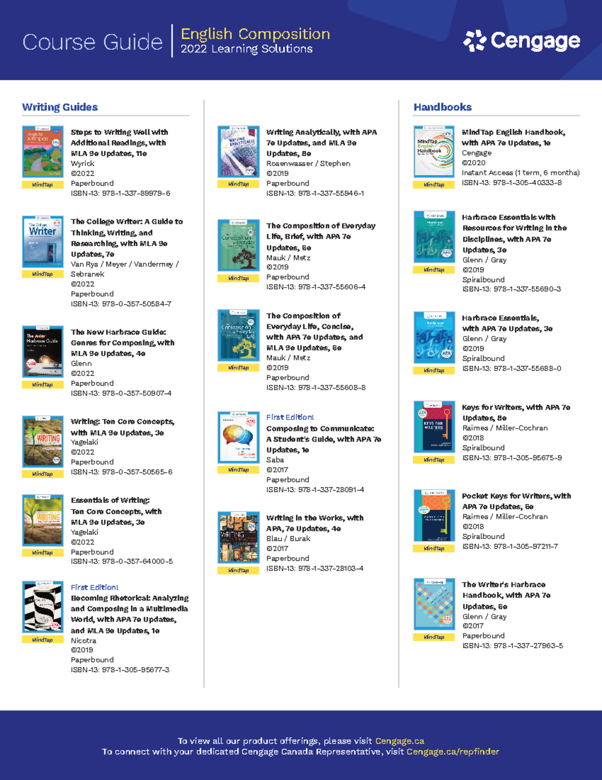 Course Guide English Comp - Writing Analytically, with APA 7e Updates ...