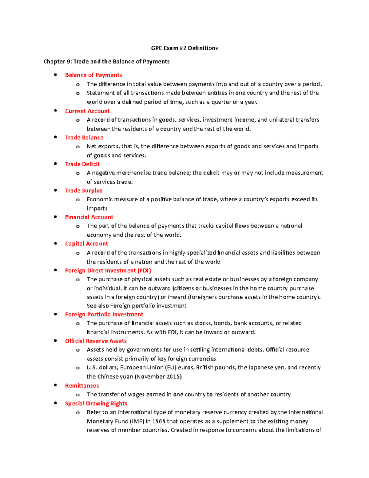 Exam 2 Definitions GPE - Lecture notes 2 - ECO 3108 - Villanova - Studocu