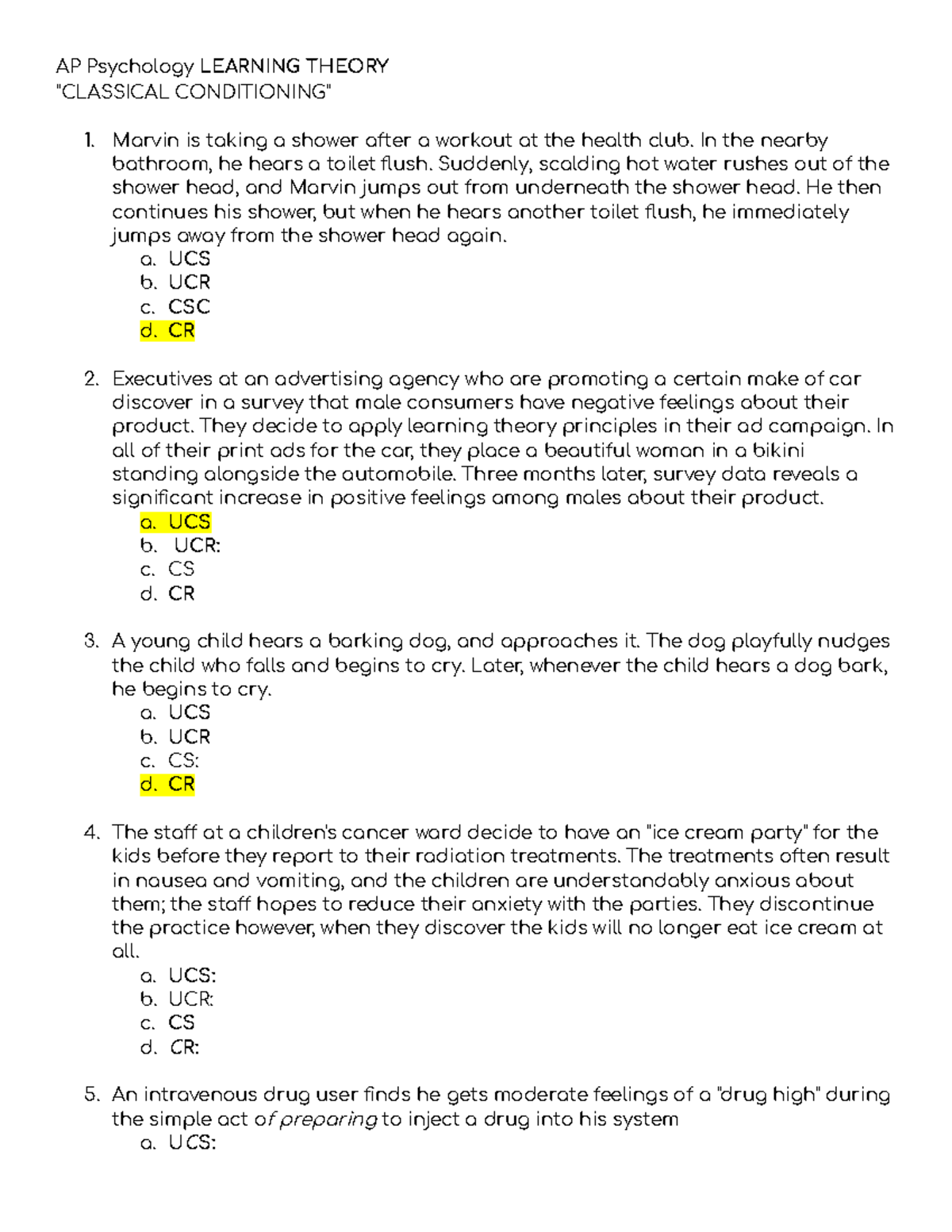 Jenna Rivers 22 - Classical Conditioning - Practice - AP Psychology ...