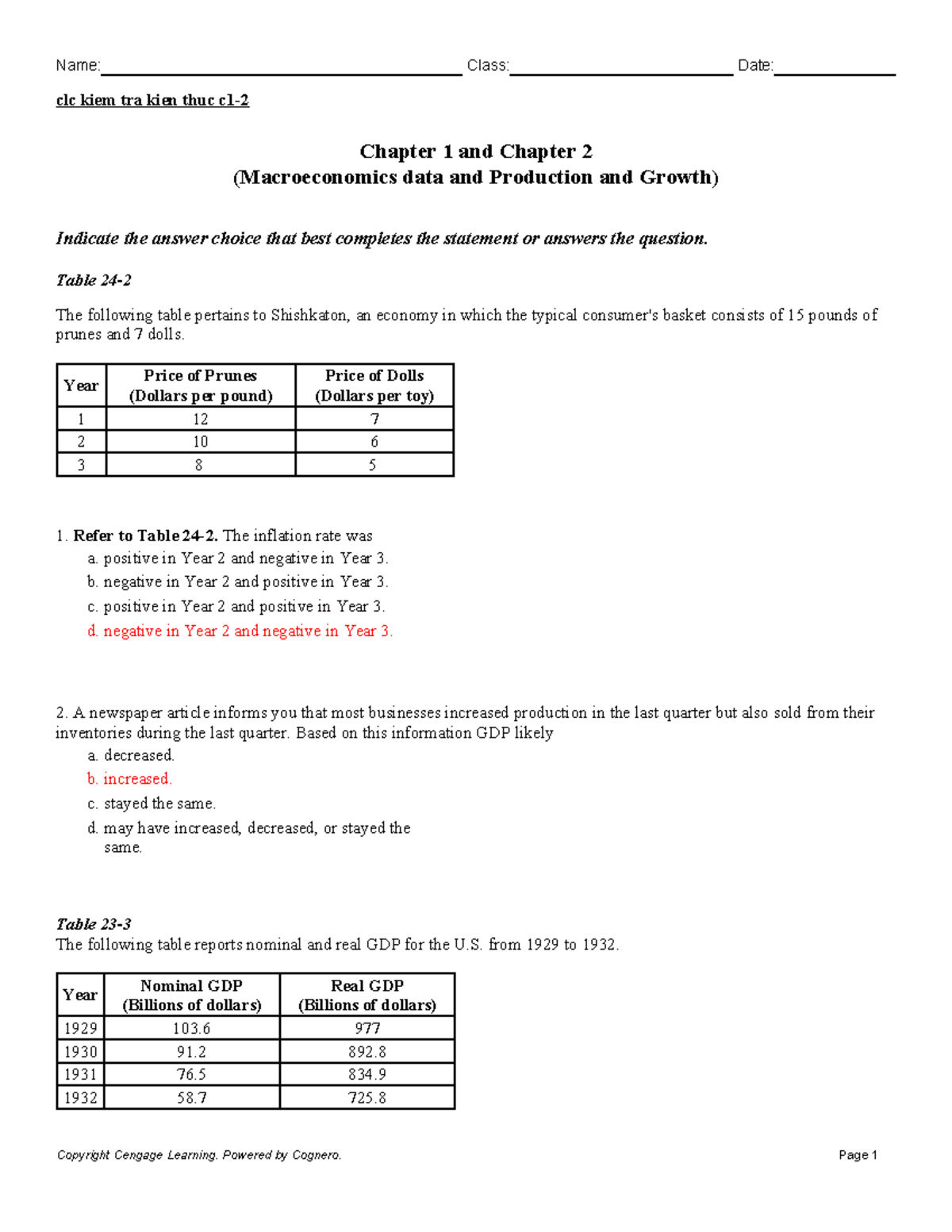 Macro - practice chapter 1-2-Macroeconomics data- Production and Growth ...