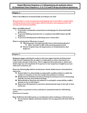 Study Guide Exam II - Exam review Videbeck, S.L. (2020) - STUDY GUIDE ...