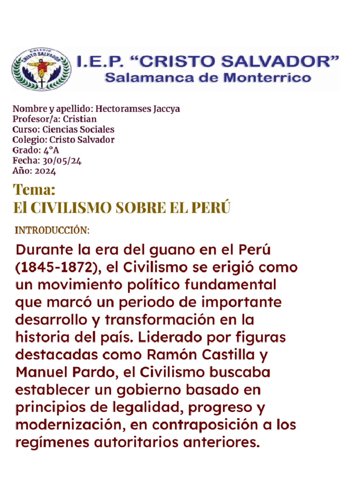 EL Civilismo - Ciencias Sociales - Studocu