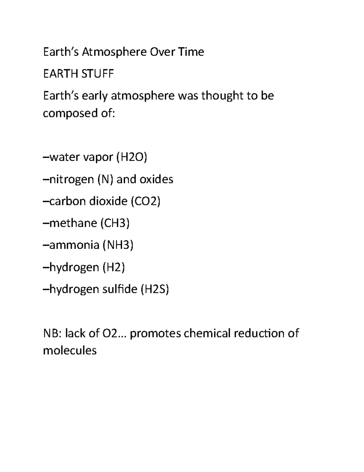 Earth Atmosphere Over Time - Earth’s Atmosphere Over Time EARTH STUFF ...
