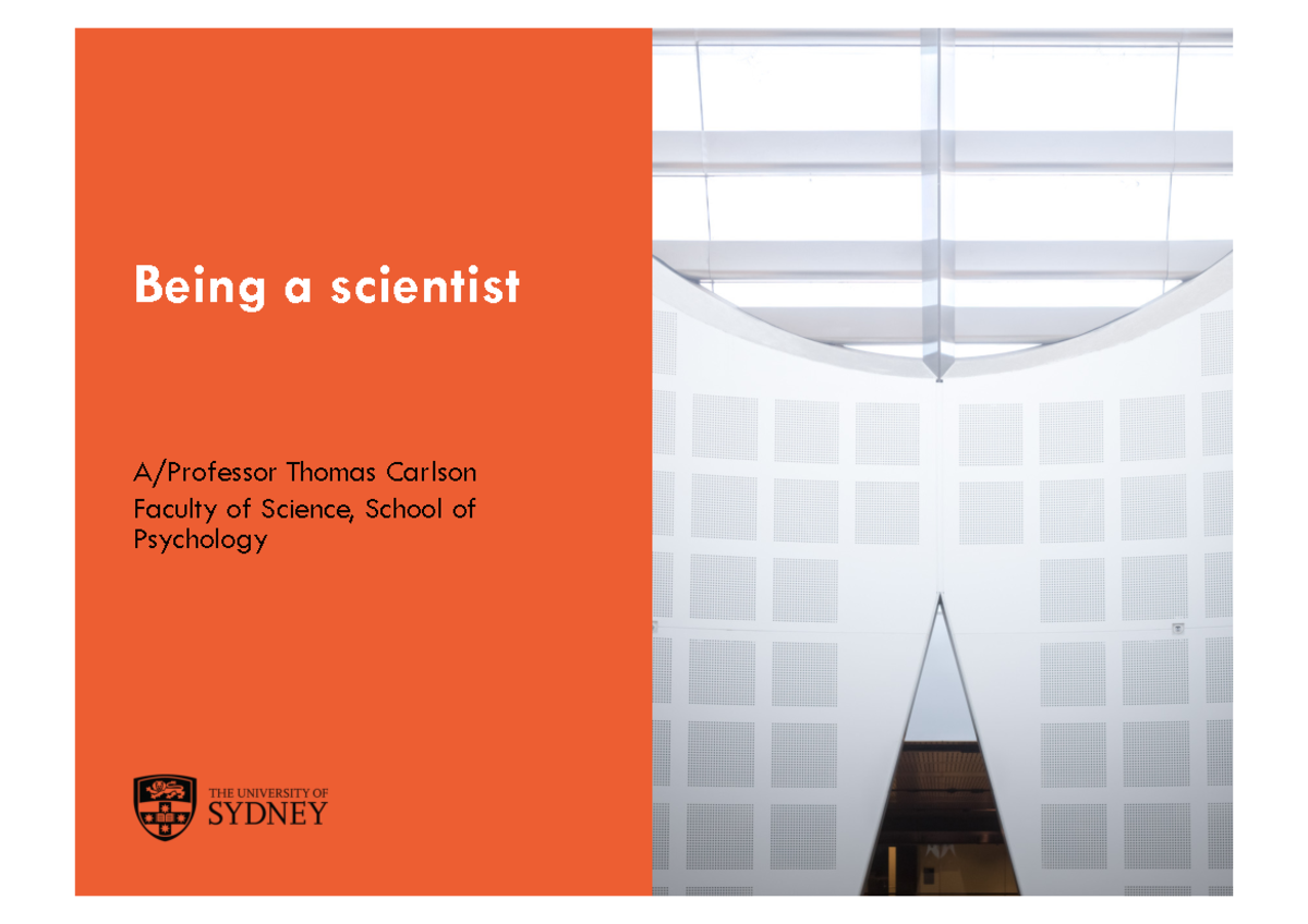Carlson tutorial 1 being a scientist-1 - Being a scientist A/Professor ...