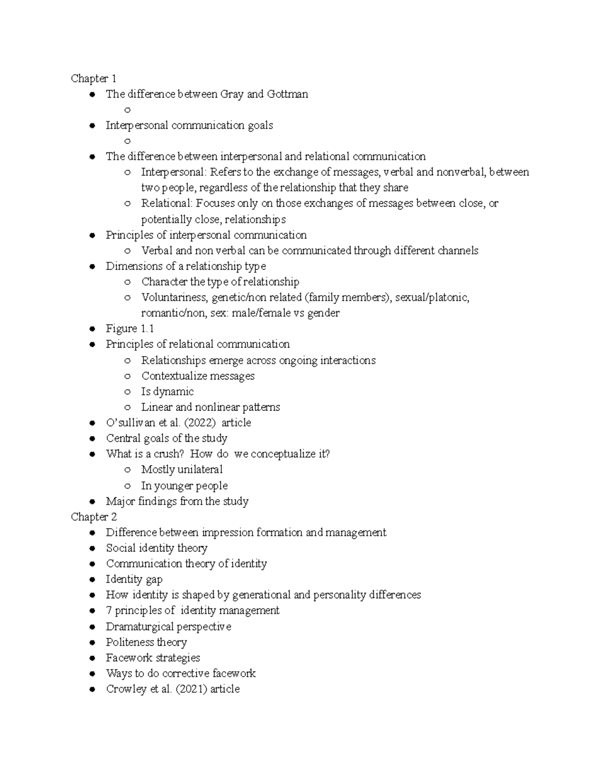 Comm341 Midterm Review Guide - Chapter 1 The difference between Gray ...