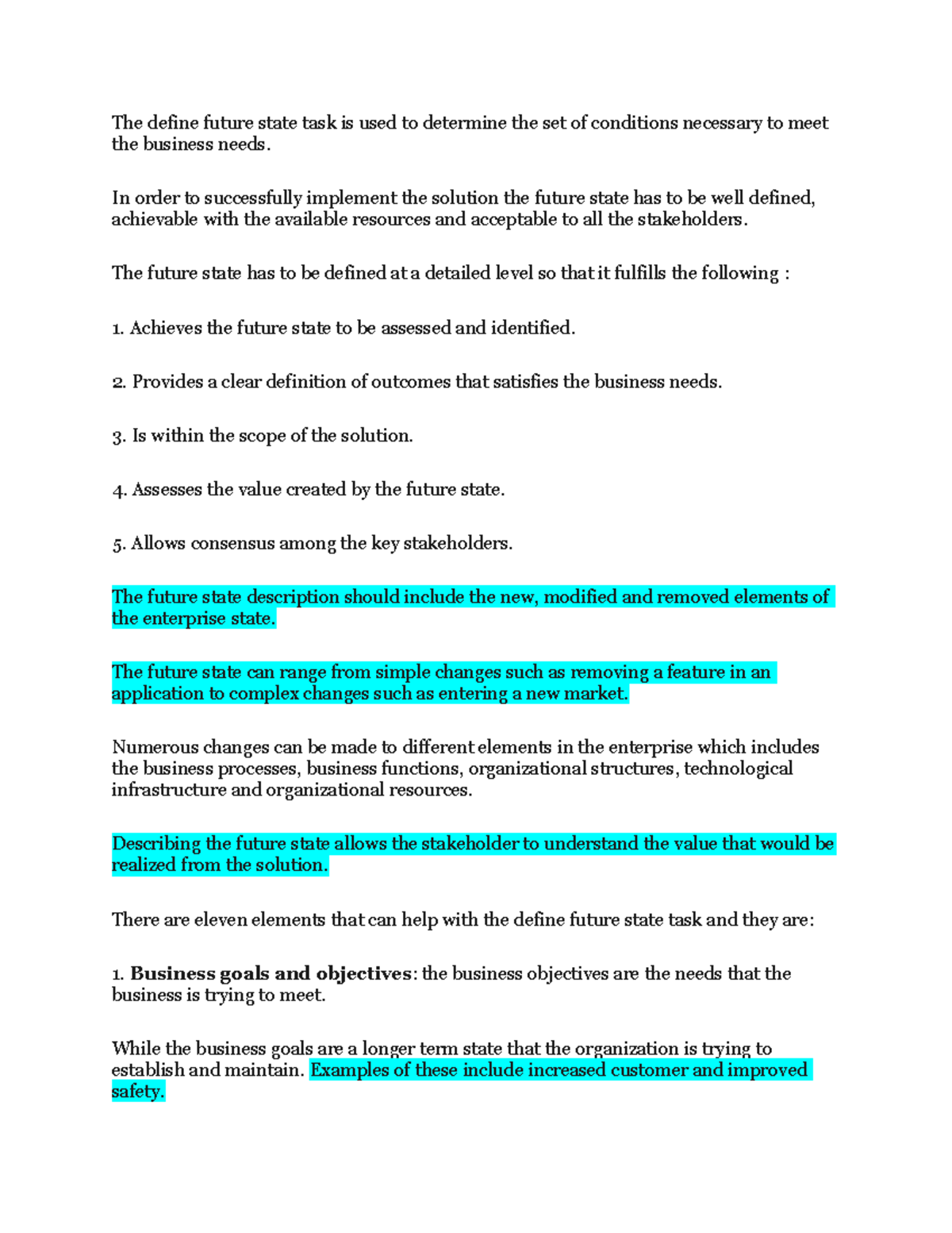 Future State Report Flow - The define future state task is used to ...