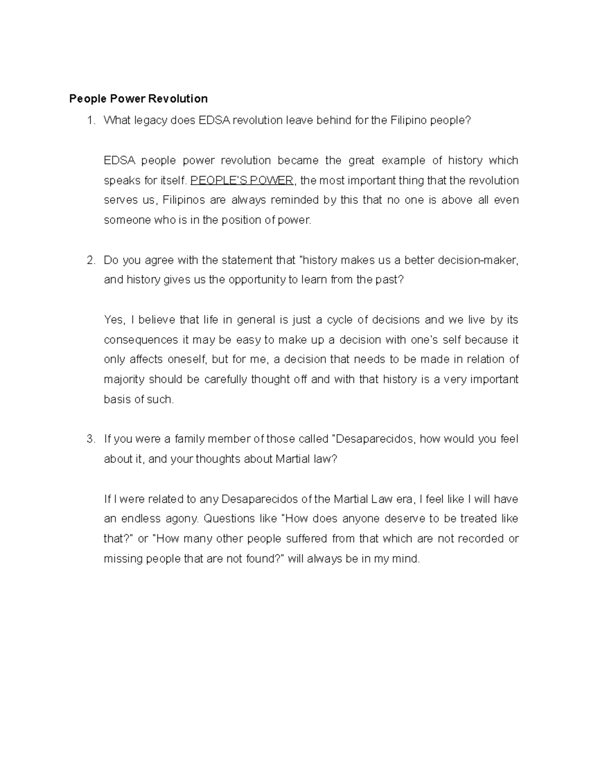 People Power Revolution - What legacy does EDSA revolution leave behind ...