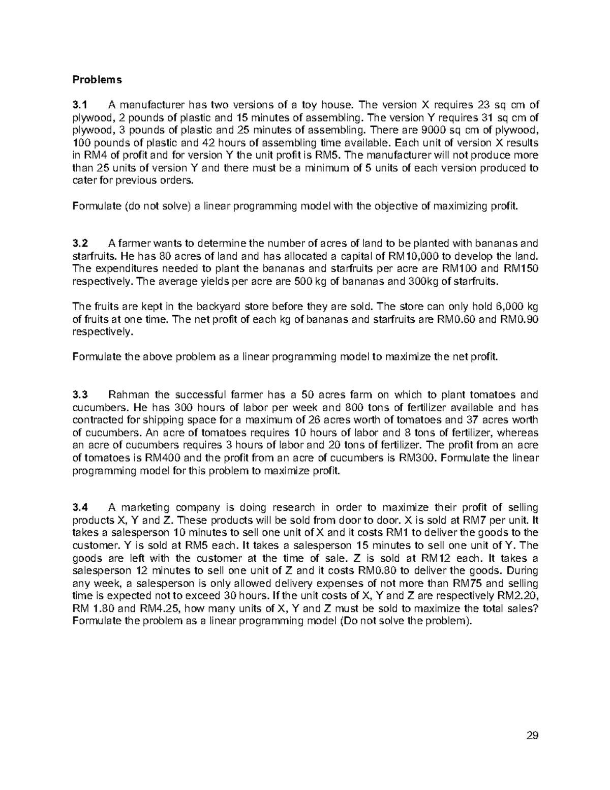 T3 Linear Programming Cj Zj 2 Tutorial Problems 3 A Manufacturer Has Two Versions Of A Toy 
