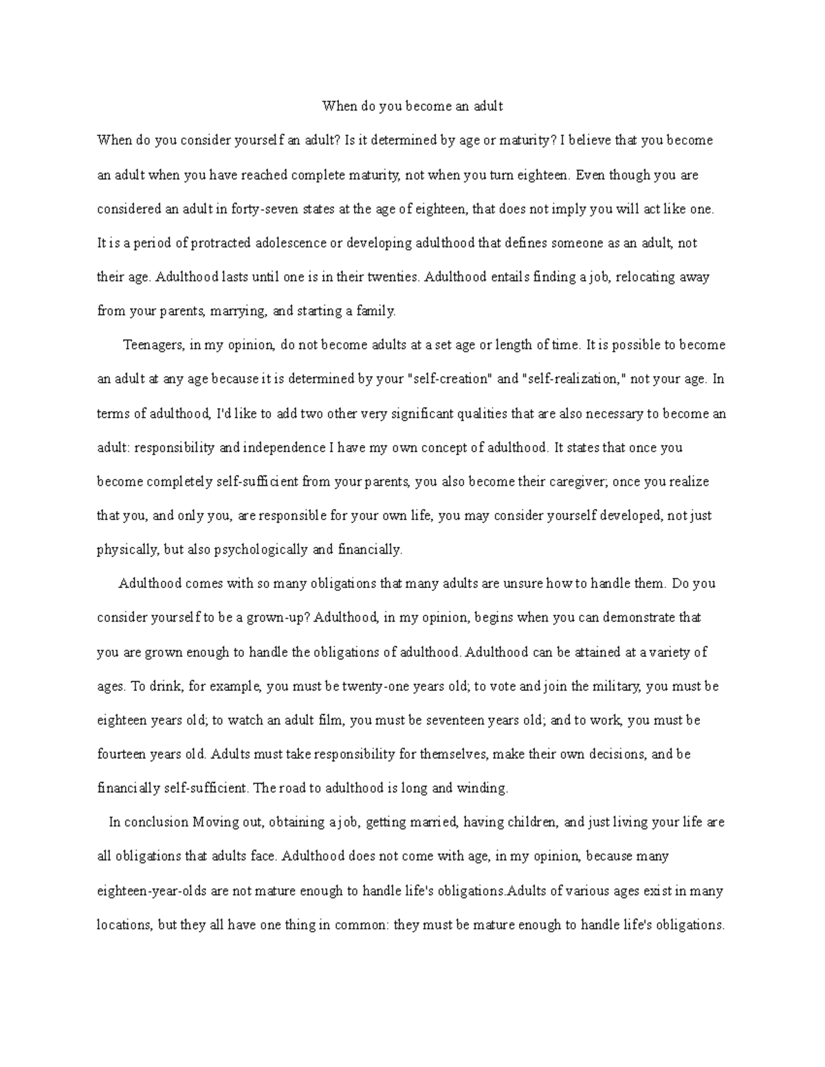 When do you a become an adult - When do you become an adult When do you ...