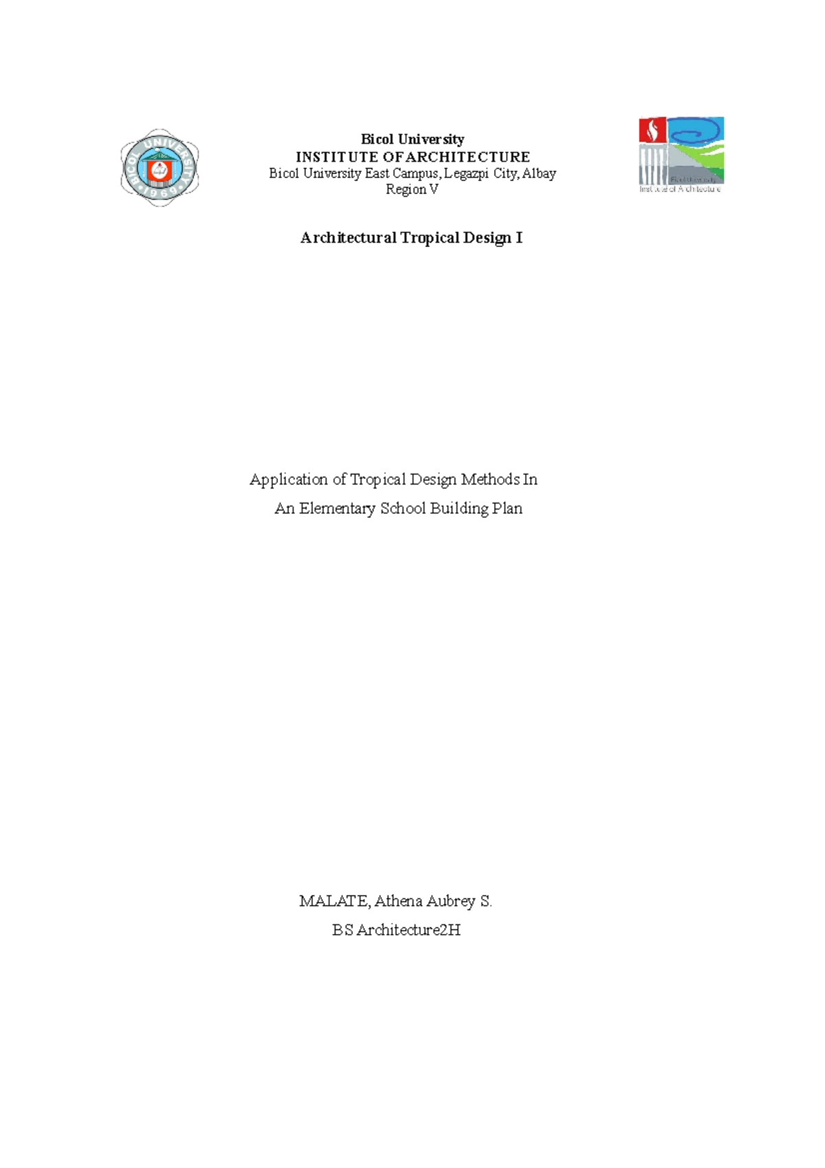 Application of Tropical Design Methods In An Elementary School Building ...
