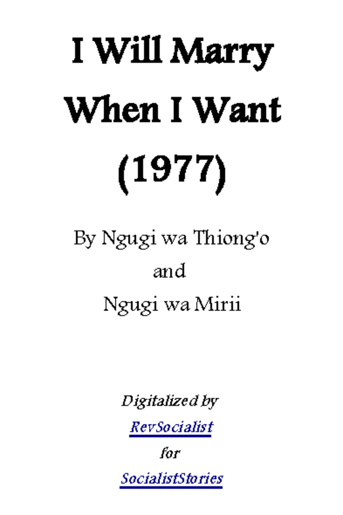 I Will Marry When I Want ( PDFDrive ) - Children and Youth Literature ...