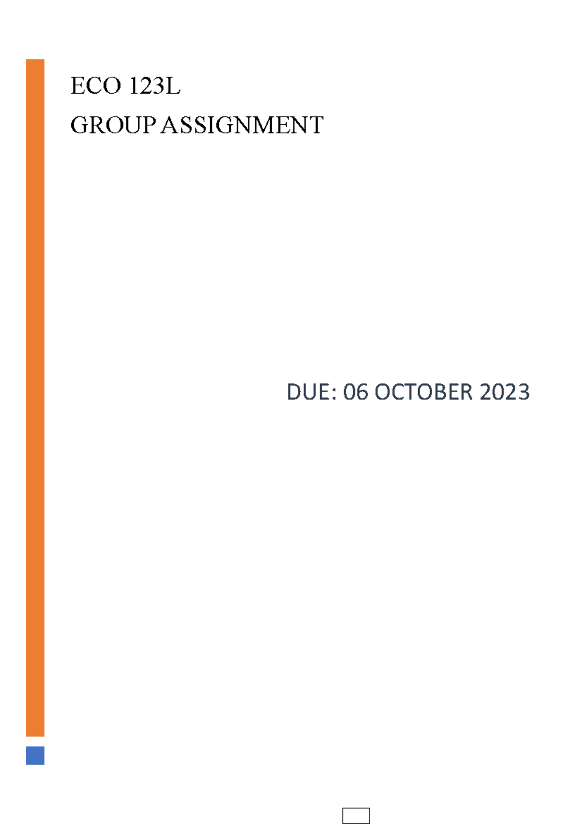 Economics Assignment - Inflation and Economic mechanisms - ECO 123L ...