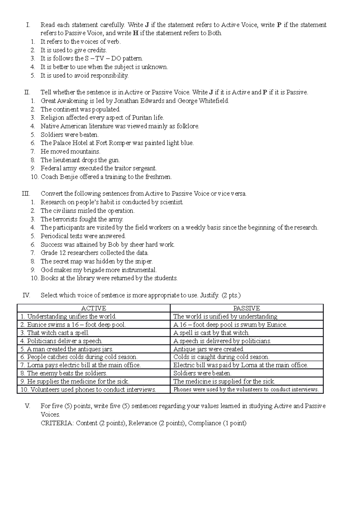 Test 2020, questions and answers - I. Read each statement carefully ...