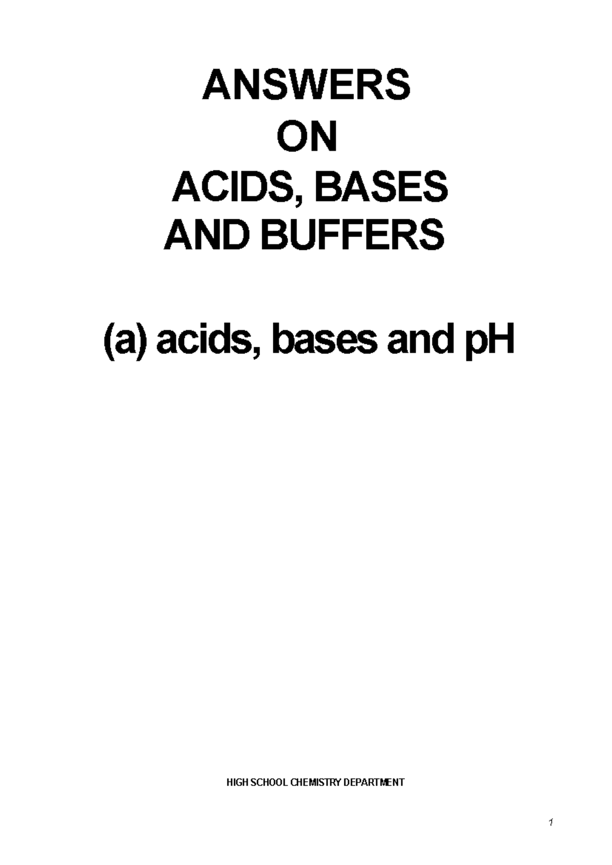 5 - cba - ANSWERS ON ACIDS, BASES AND BUFFERS (a) acids, bases and pH ...