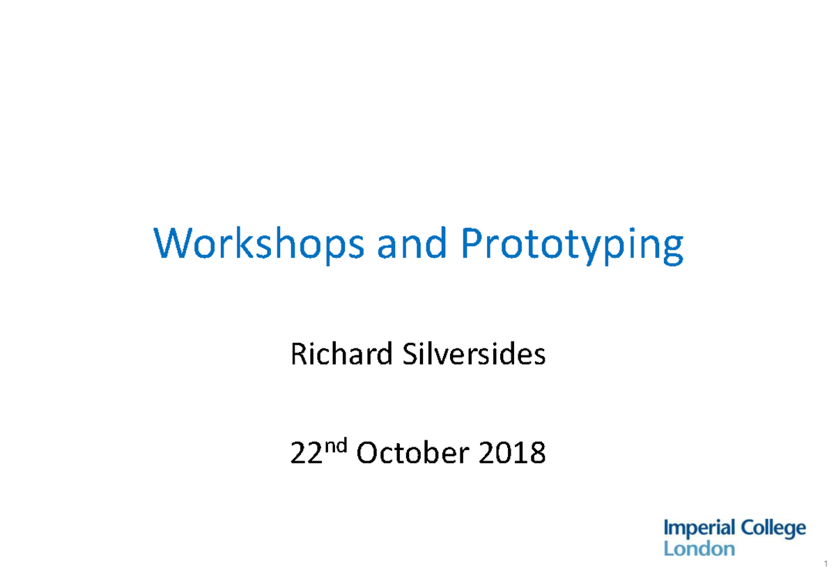 DMT 2018-19 Workshops and Prototyping - Workshops and Prototyping ...