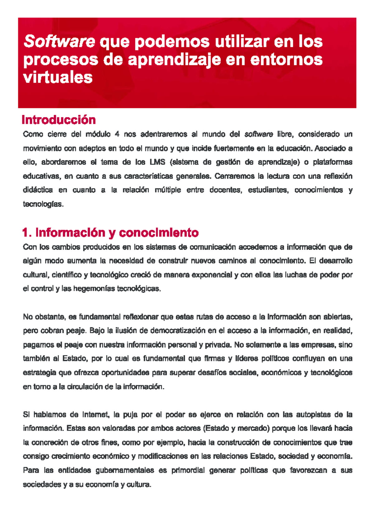 Modulo 4lectura 4 - Es el material de lectura del módulo 4 - Software que podemos utilizar en ...