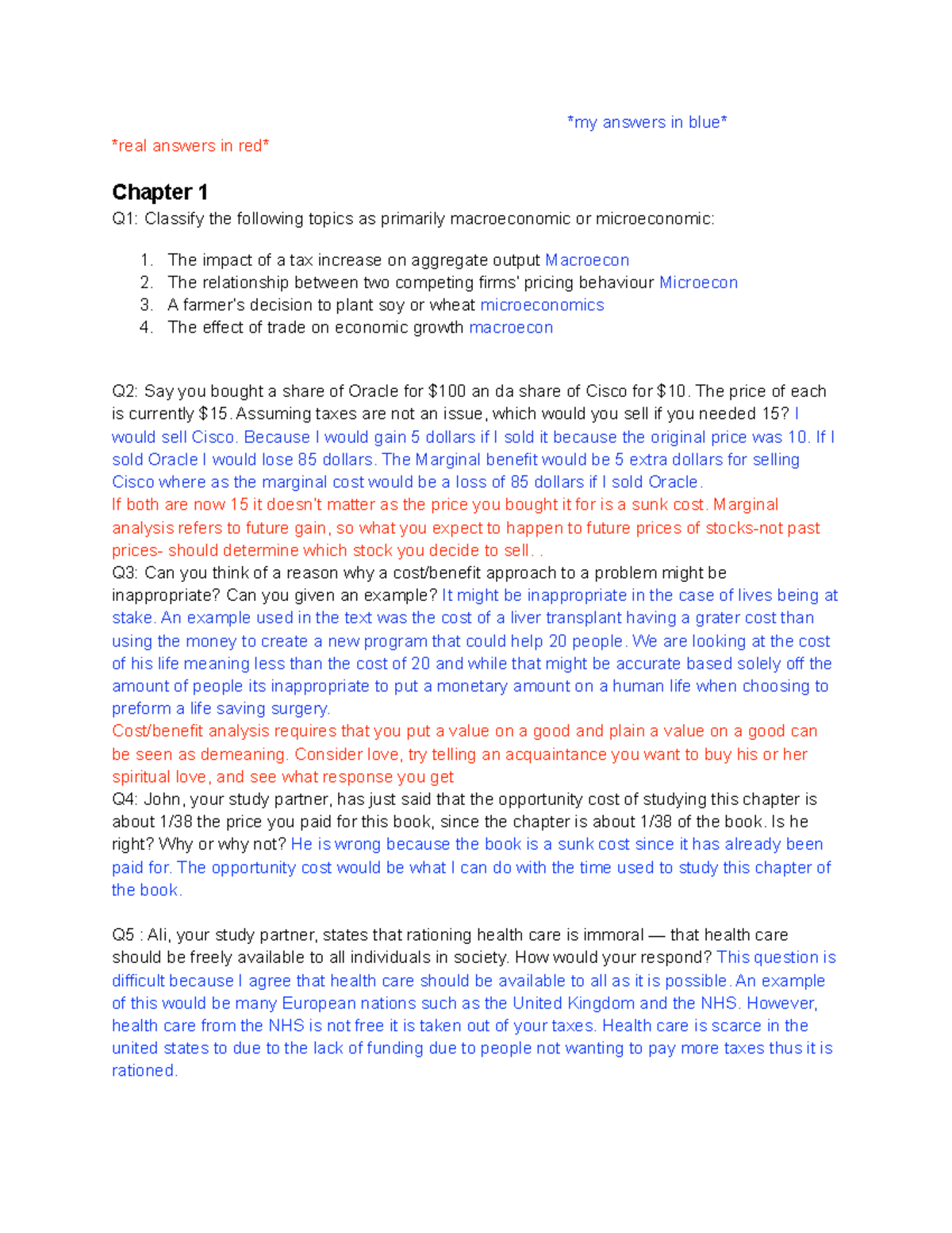 Textbook Questions Chapter 1 - my answers in blue real answers in red ...