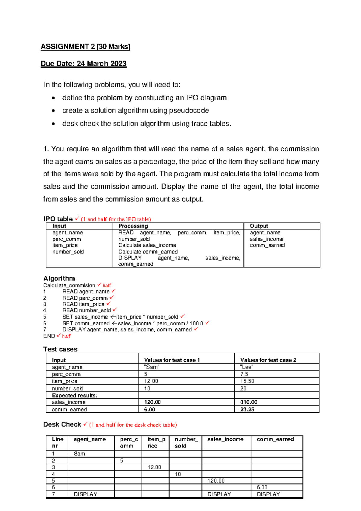 Assignment 2 Memo - ASSIGNMENT 2 [30 Marks] Due Date: 24 March 2023 In the following problems ...