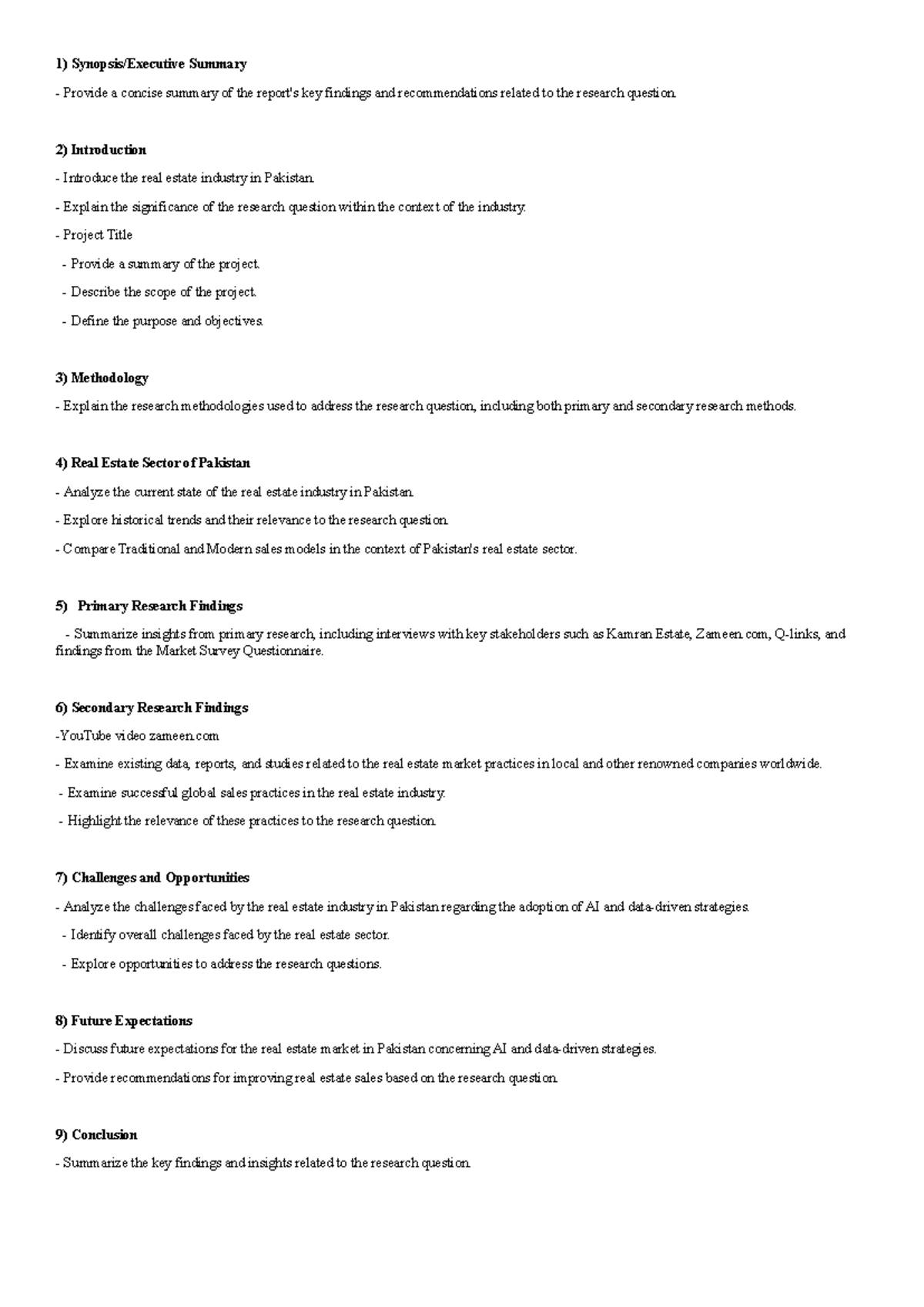 EL key components of report - Synopsis/Executive Summary Provide a ...