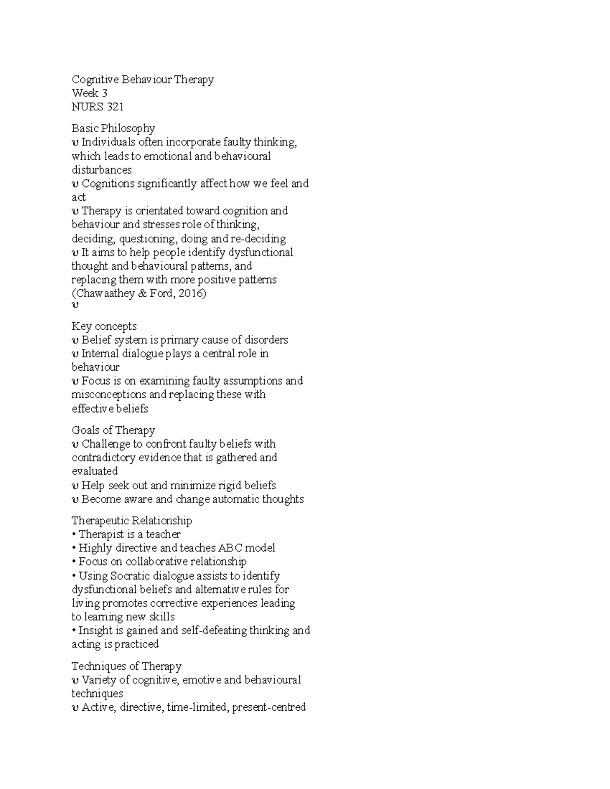 CBT therapy 321 - Power point slides - Cognitive Behaviour Therapy Week ...