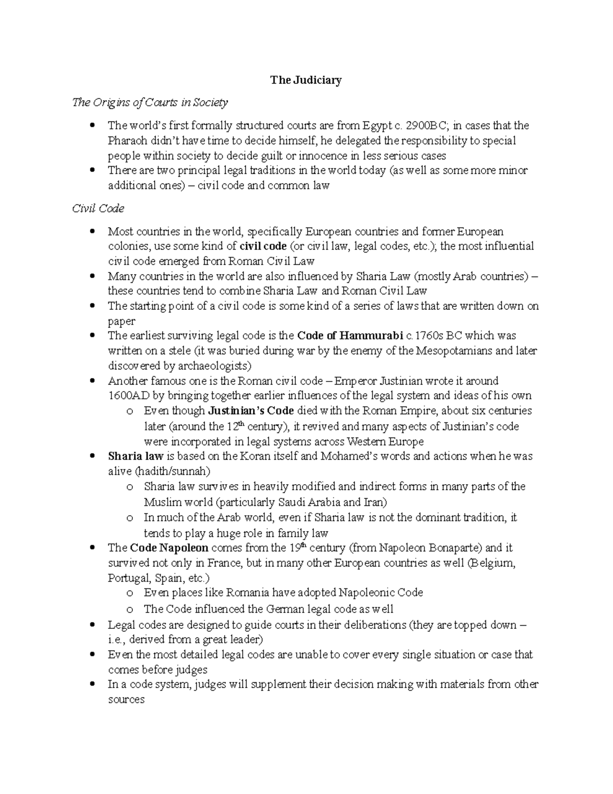 Lesson 33 - The Judiciary - The Judiciary The Origins of Courts in ...