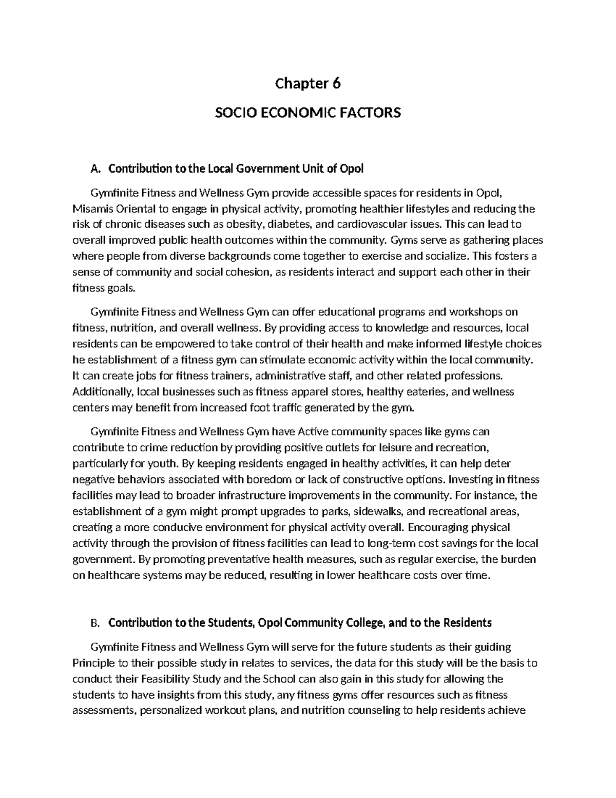 REVISED CC 6 SOCIO - Chapter 6 SOCIO ECONOMIC FACTORS A. Contribution ...