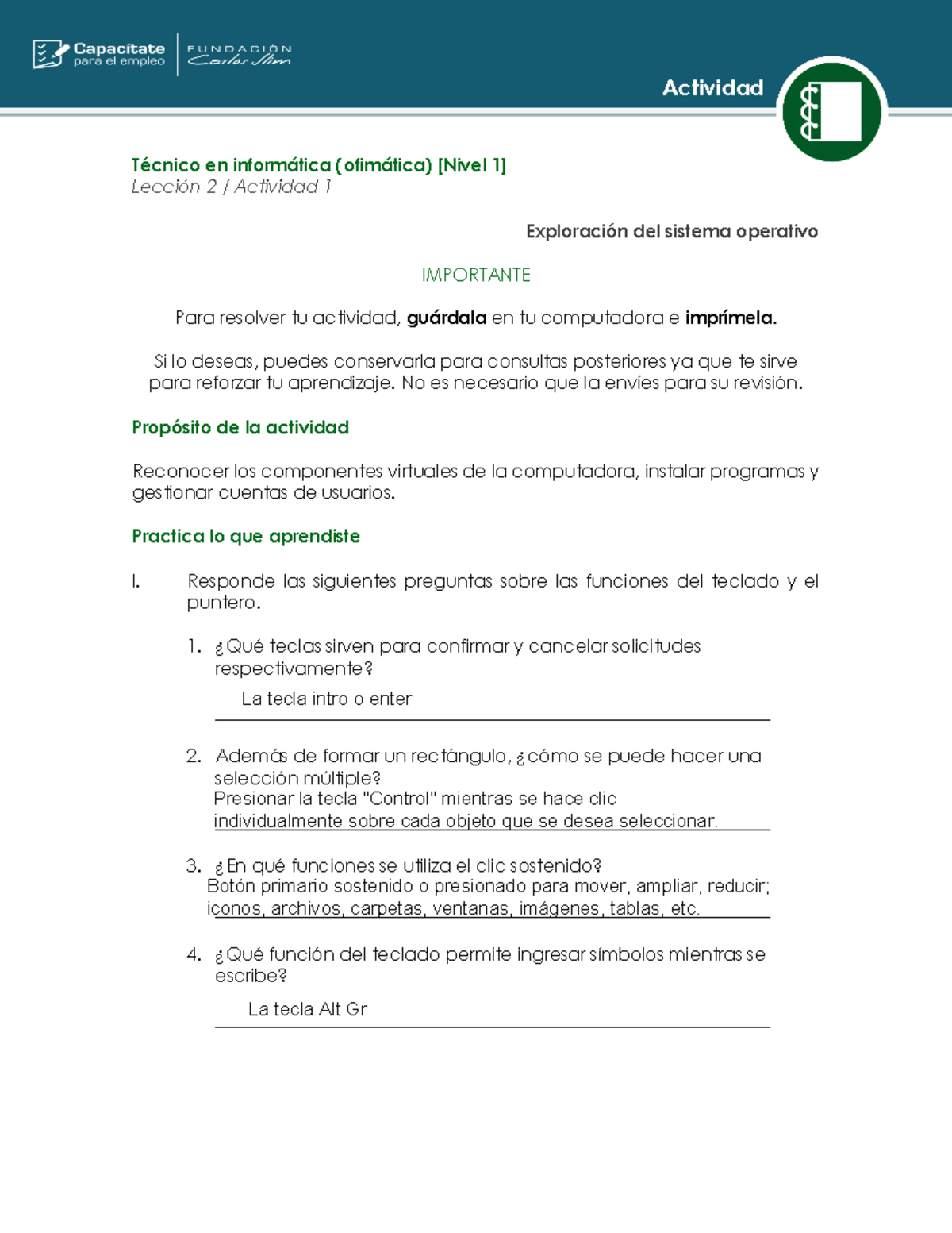 Leccion 2 - tecnico en informatica - Técnico en informática (ofimática ...