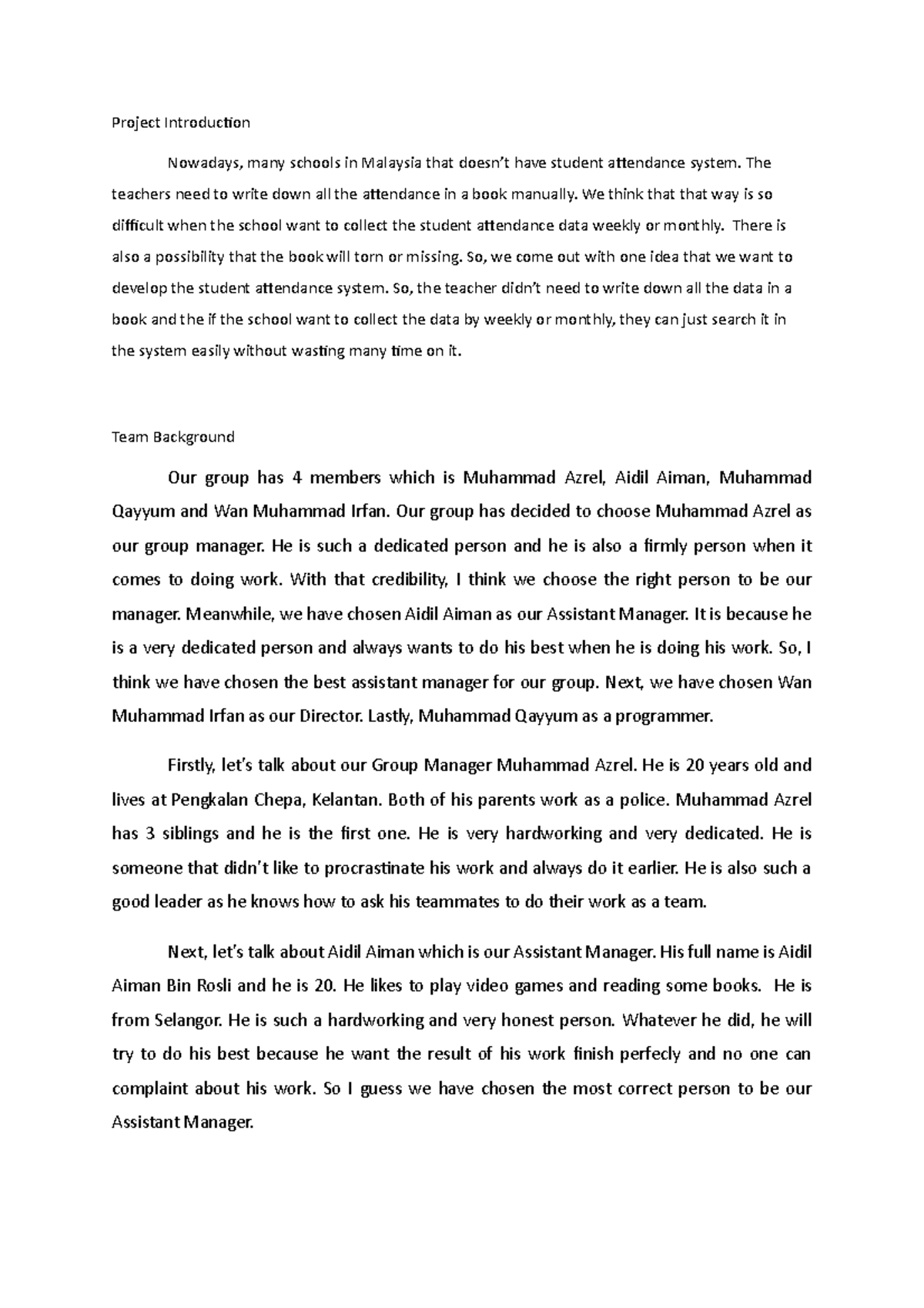 Team Background - hey yo - Project Introduction Nowadays, many schools ...