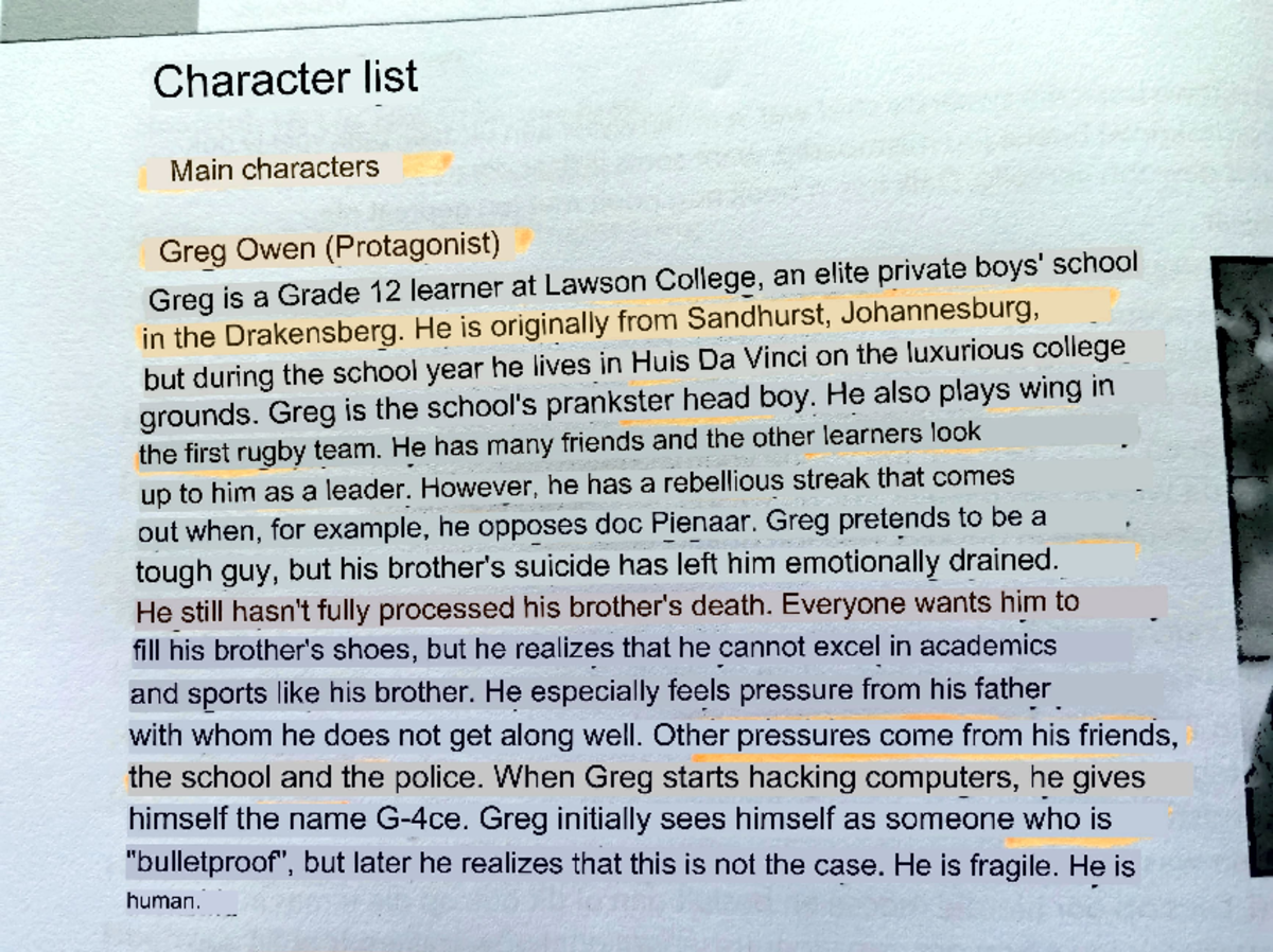 Afrikaans Onderwerled Characters - Studocu