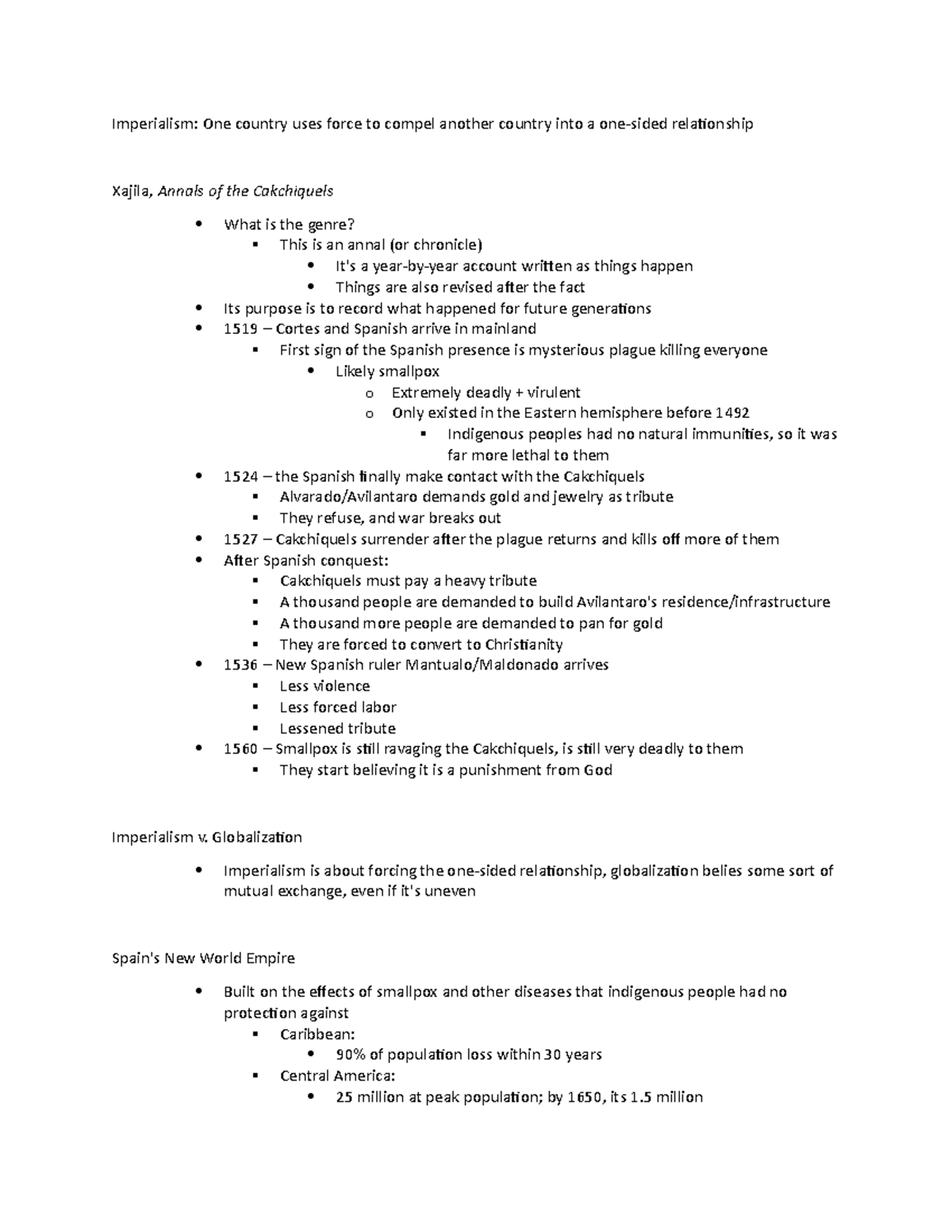 The New World notes - Imperialism: One country uses force to compel ...