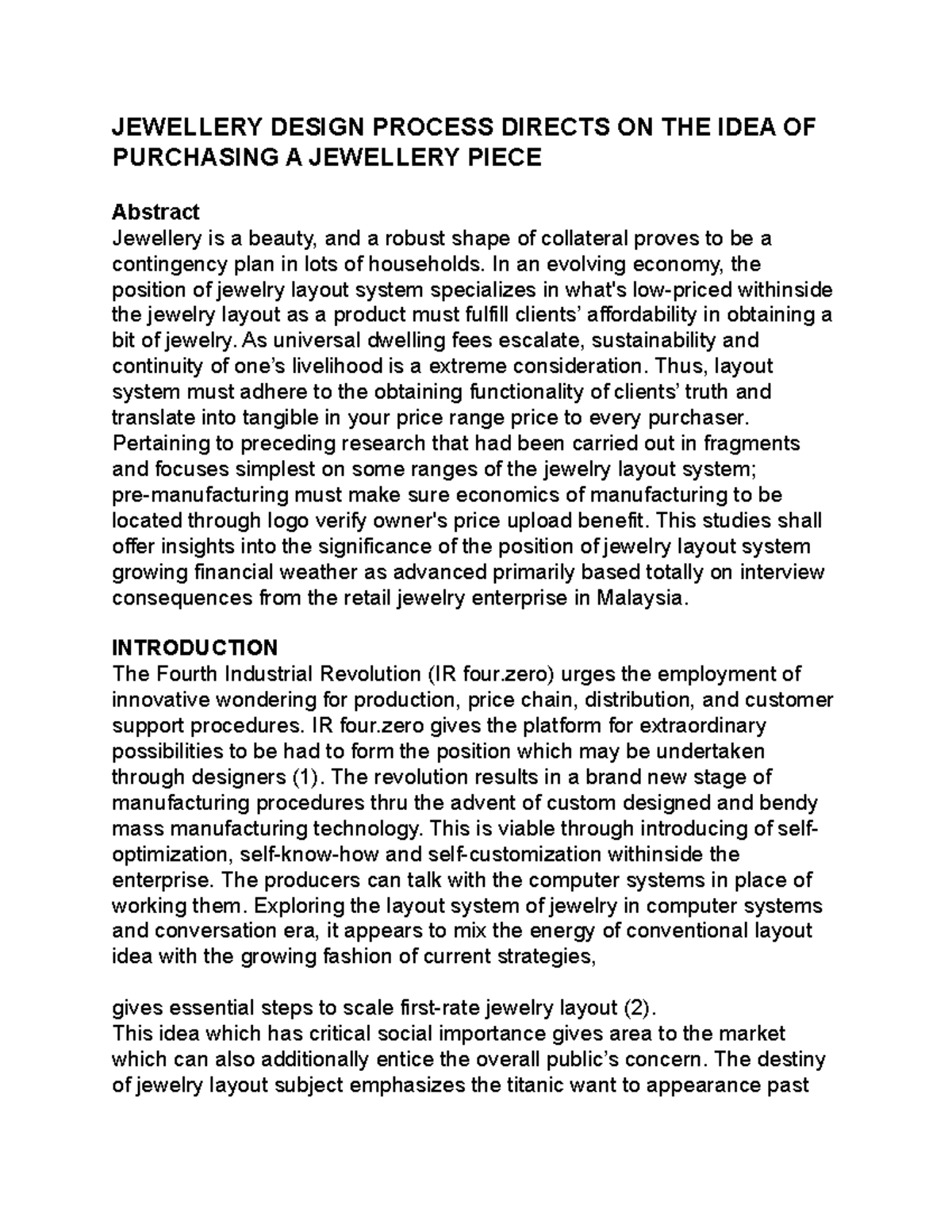 Jewellery Design Process Directs ON THE IDEA OF Purchasing A Jewellery ...