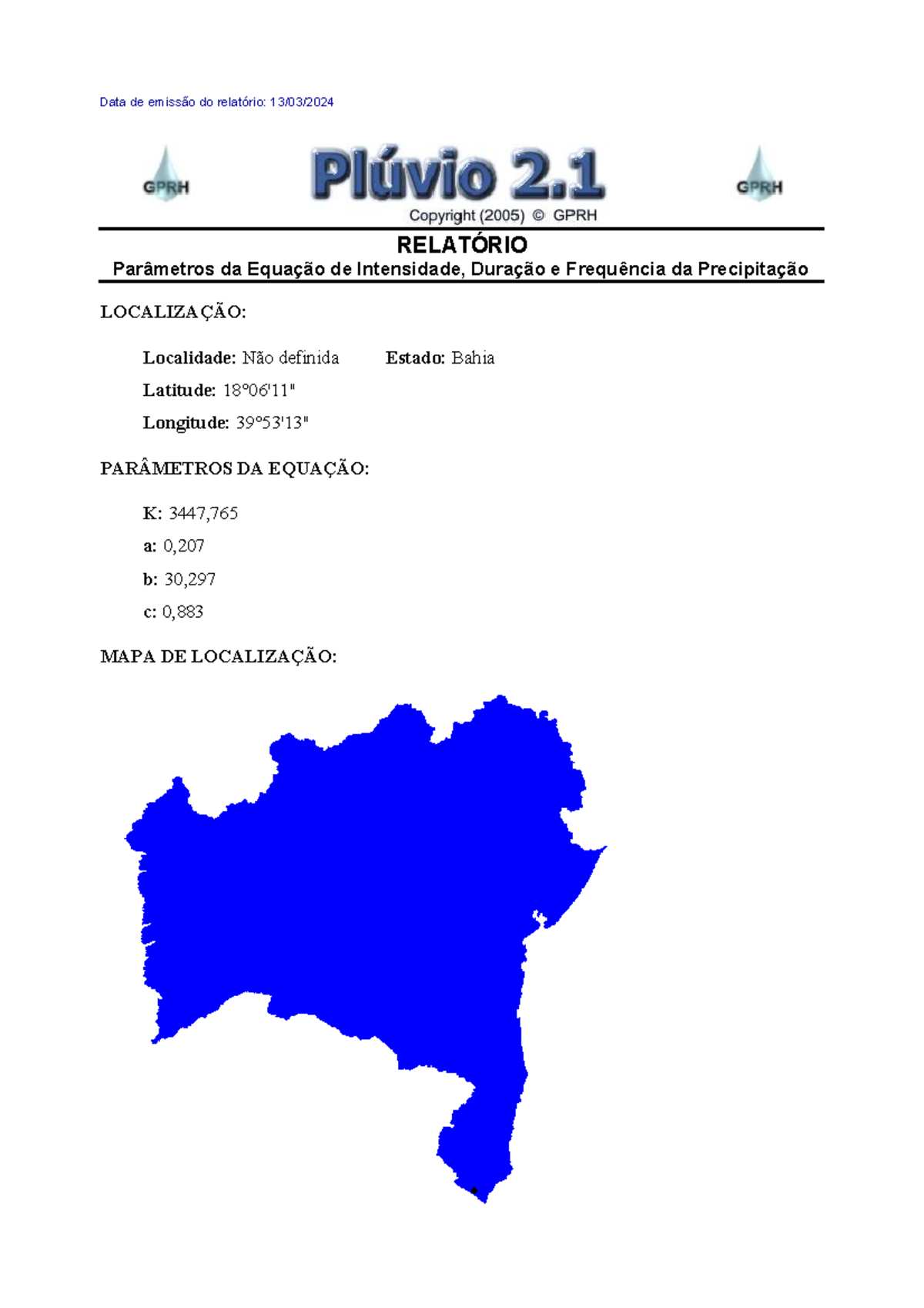 Relatório Pluvio - parametros chuva - Meteorologia e Climatologia ...
