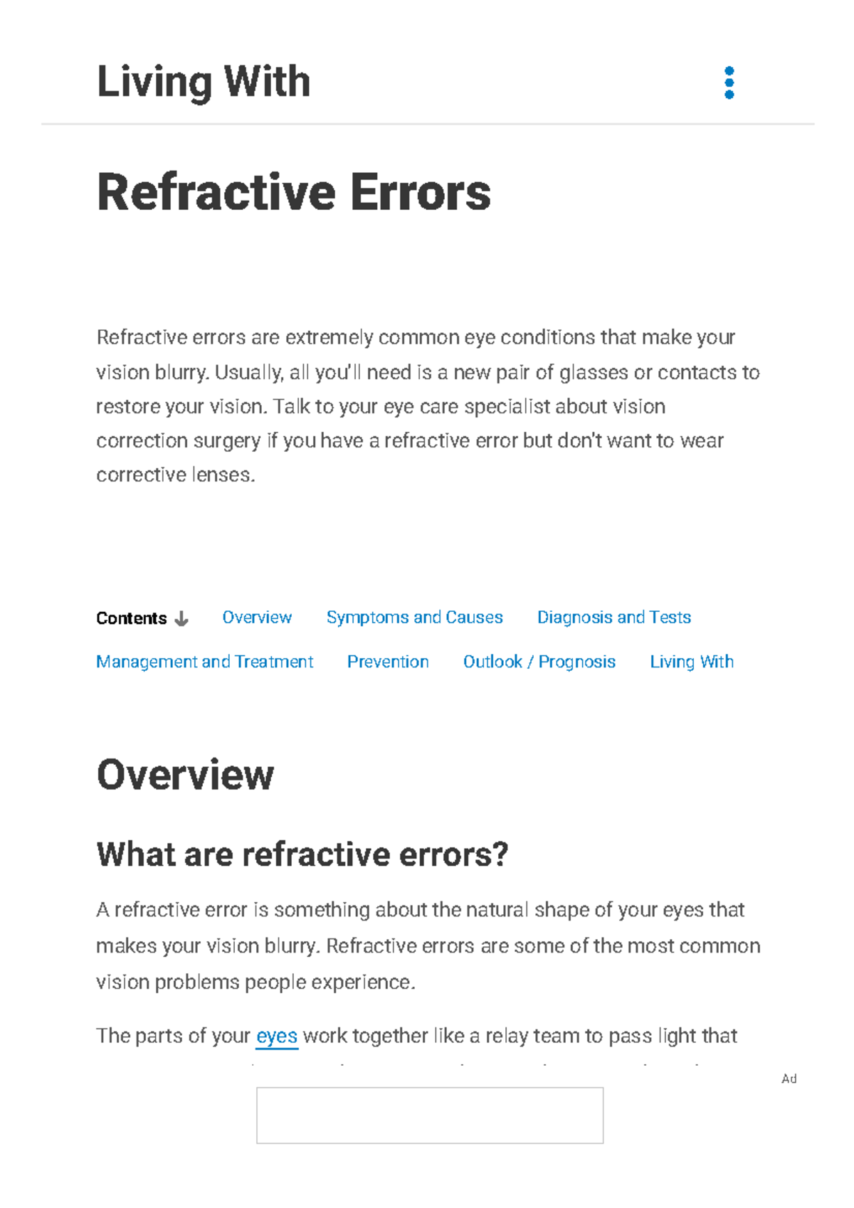 Refractive Errors Types, Symptoms & Treatments - Refractive Errors ...