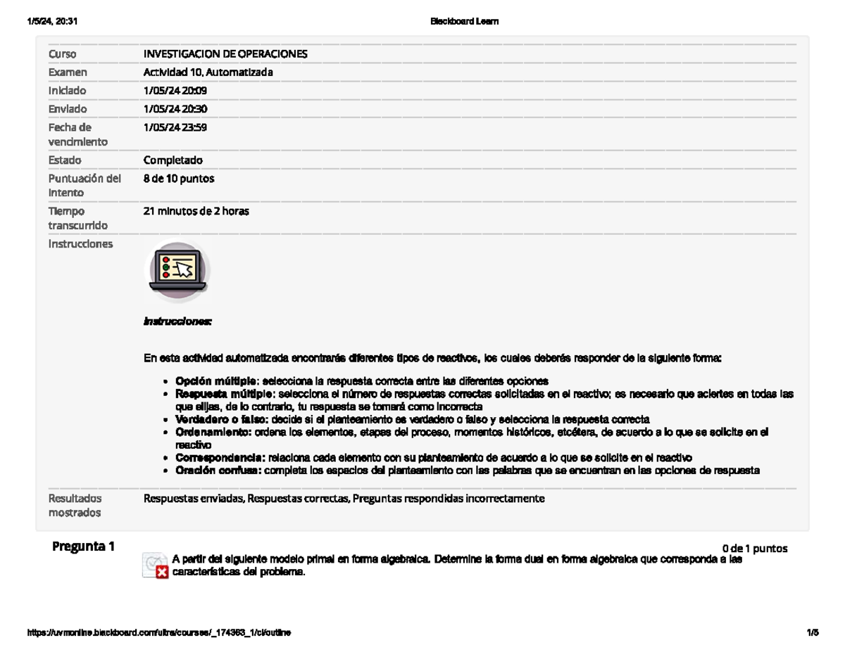 ACTIVIDAD 10 AUTOMATIZADA - investigacion de operacio0nes - Studocu