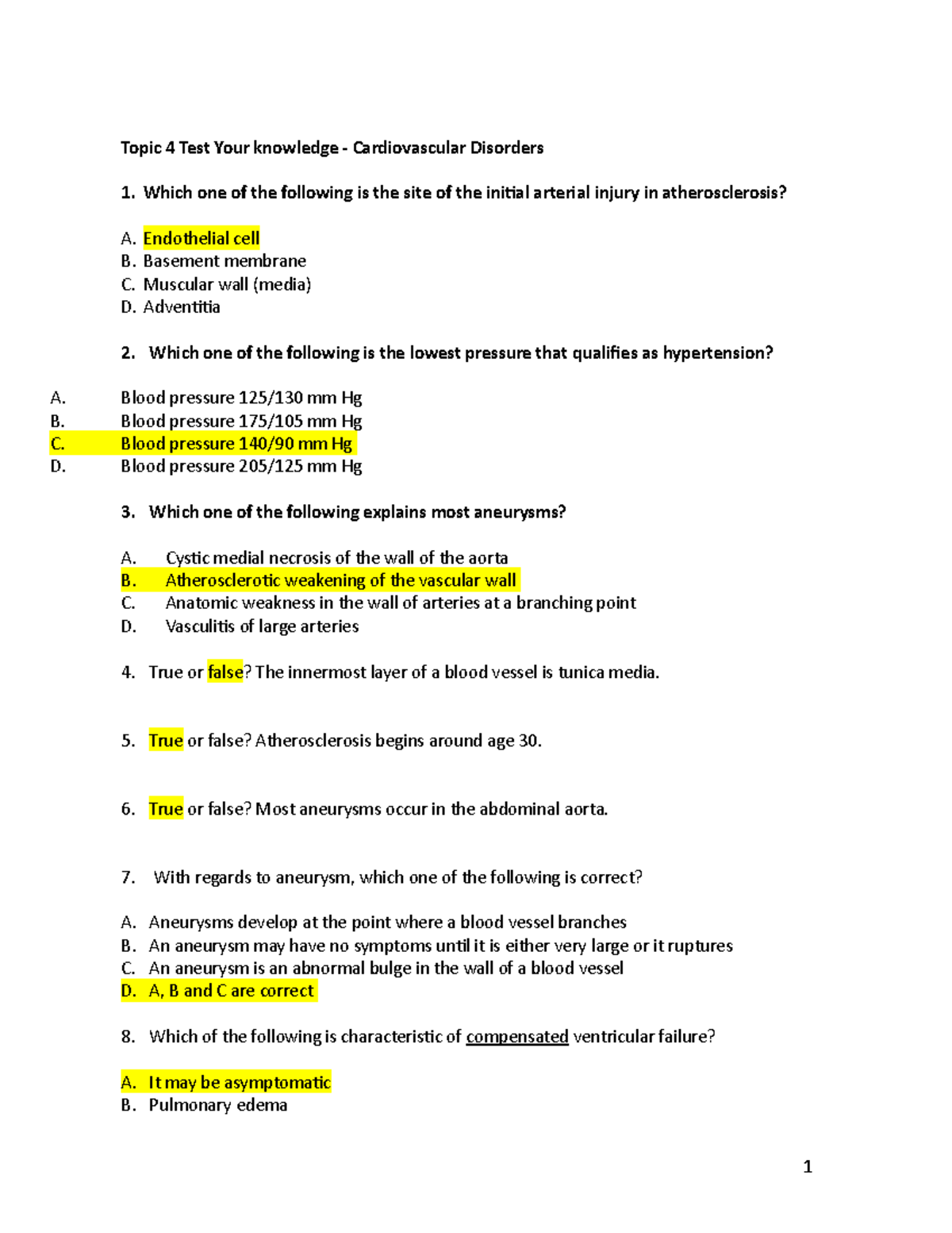 Topic 4 TYK - Test your knowledge questions - Topic 4 Test Your ...