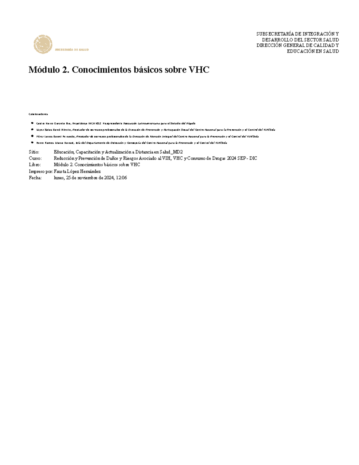 Módulo 2. Conocimientos básicos sobre VHC - SUBSECRETARÍA DE ...