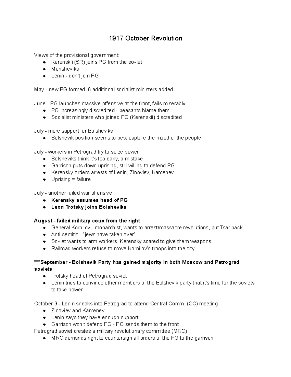 Notes 1917 October Revolution - 1917 October Revolution Views of the ...