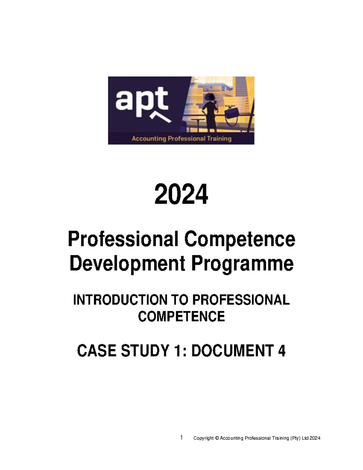 Document 4 SA updated - 2024 Professional Competence Development Programme INTRODUCTION TO - Studocu