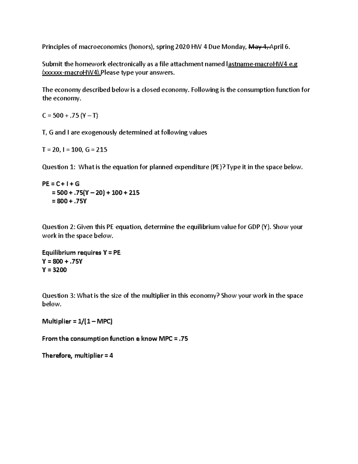 Principles Of Macro Hw 4 Key Warning Tt Undefined Function 32 Warning Tt Undefined