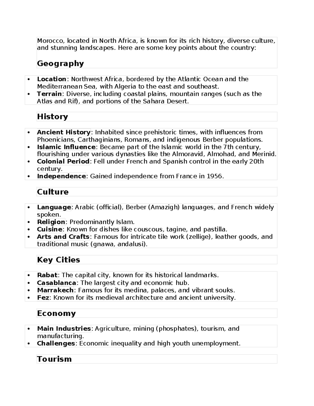 Morocco - Here are some key points about the country: Geography ...