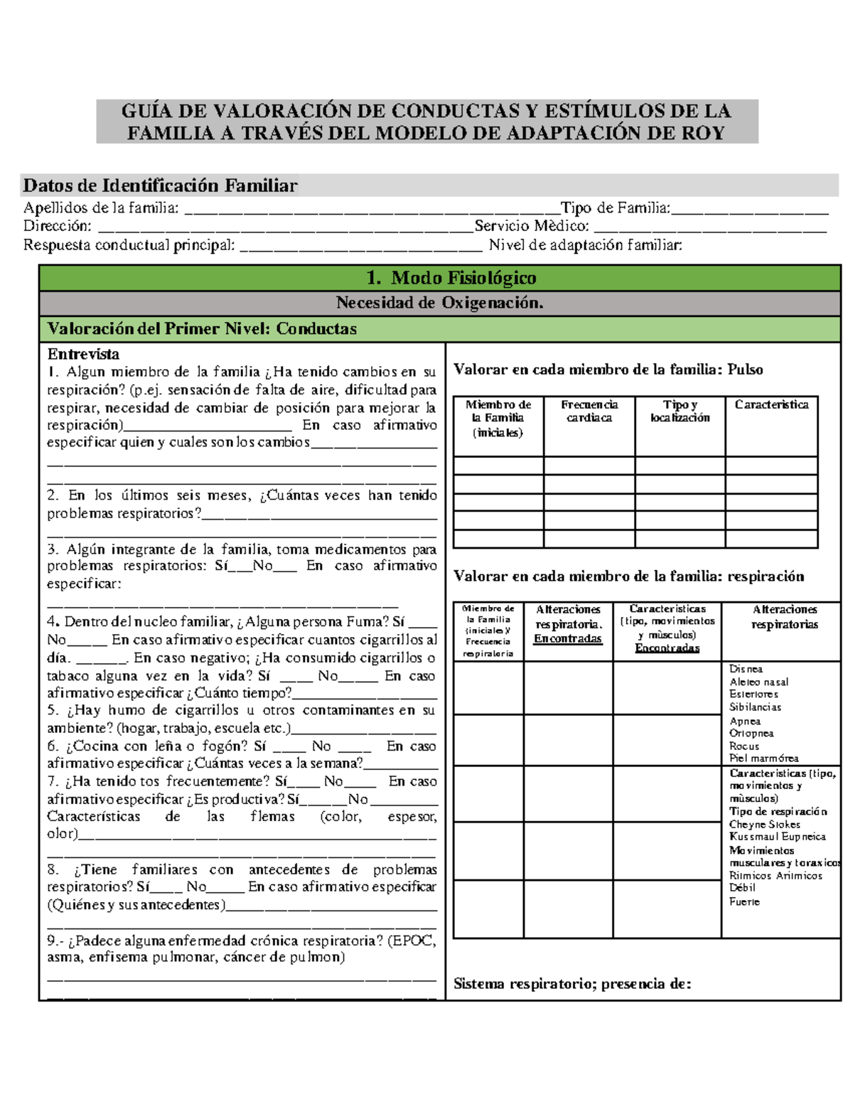 GUÍA DE Valoración DE LA Familia - GUÍA DE VALORACIÓN DE CONDUCTAS Y ESTÍMULOS DE LA FAMILIA A ...