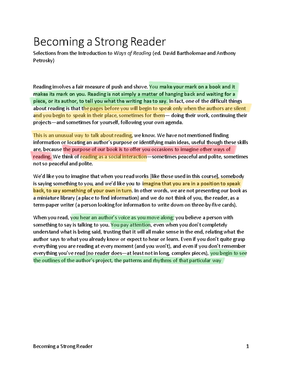 Becoming a Strong Reader with Guidance 1 - Becoming a Strong Reader ...