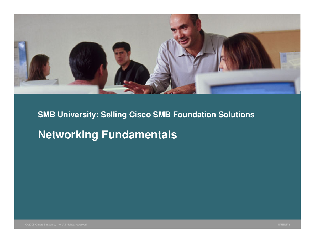 SMB University 120307 Networking Fundamentals - SMB University: Selling ...