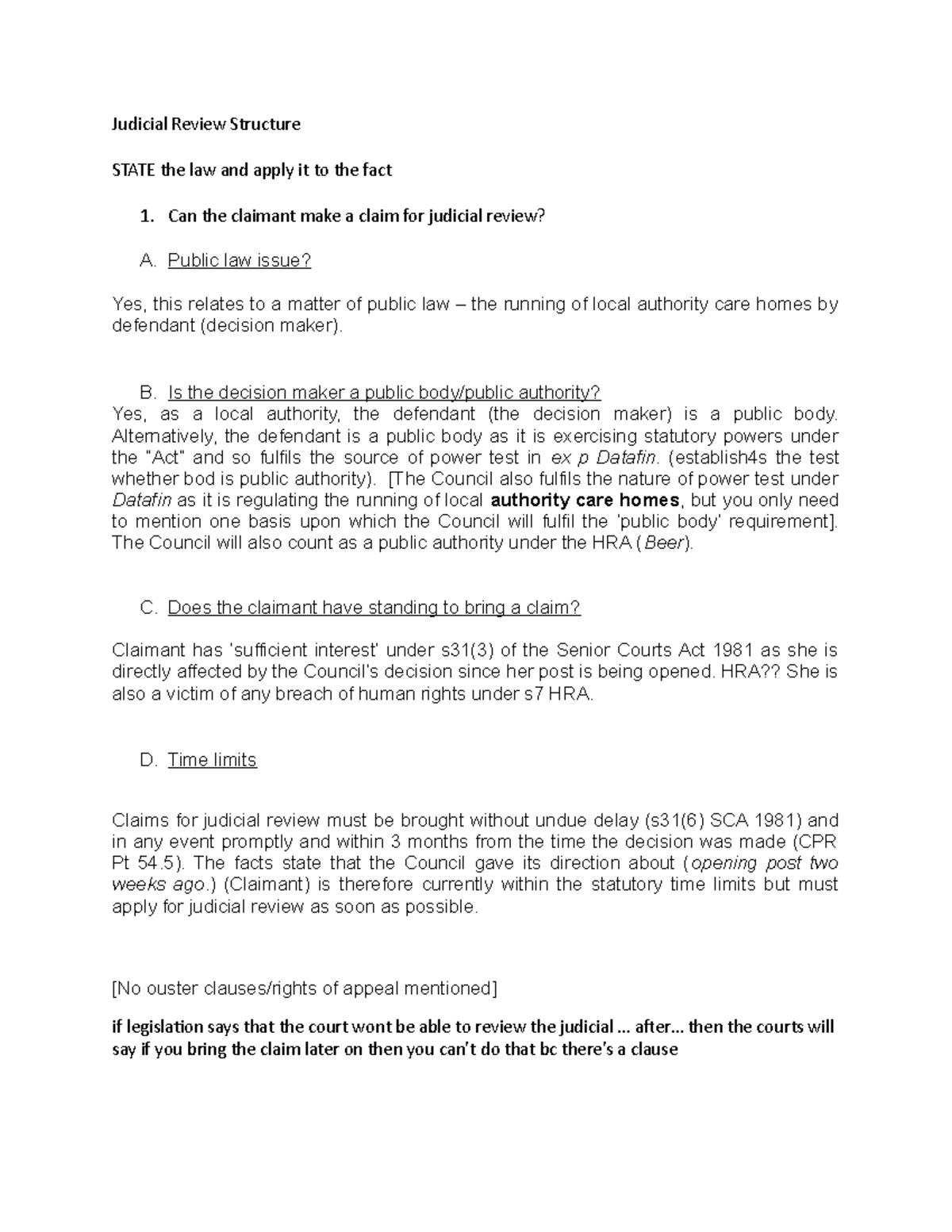Judicial Review Structure - Judicial Review Structure STATE the law and ...