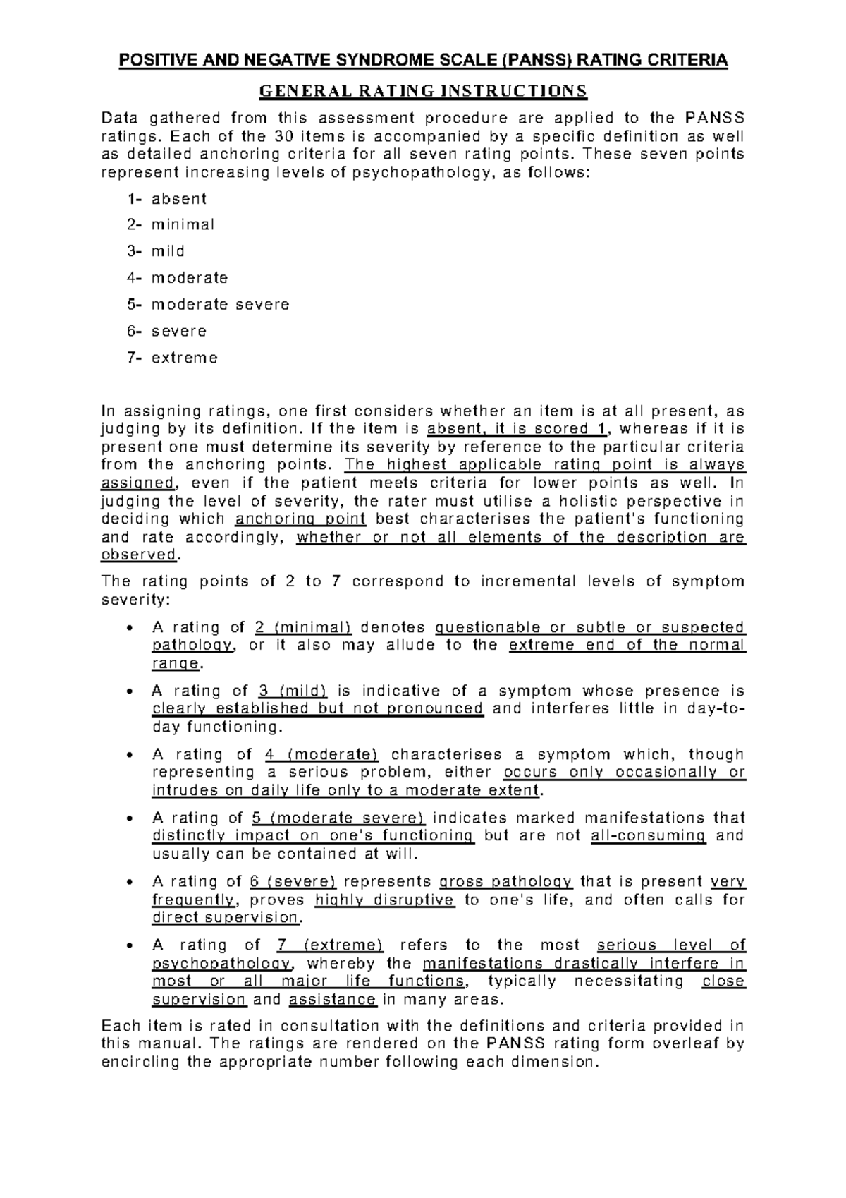 62 panss positive and negative syndrome scale pdf document - POSITIVE ...