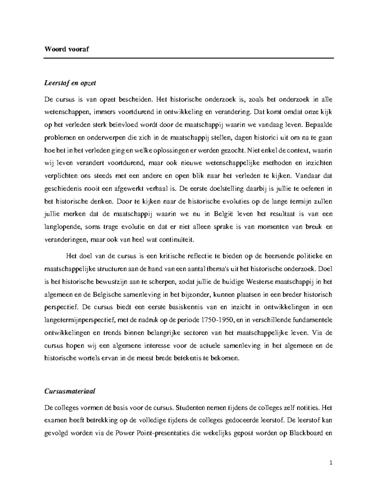 Cursus Inleiding - Woord vooraf Leerstof en opzet De cursus is van ...