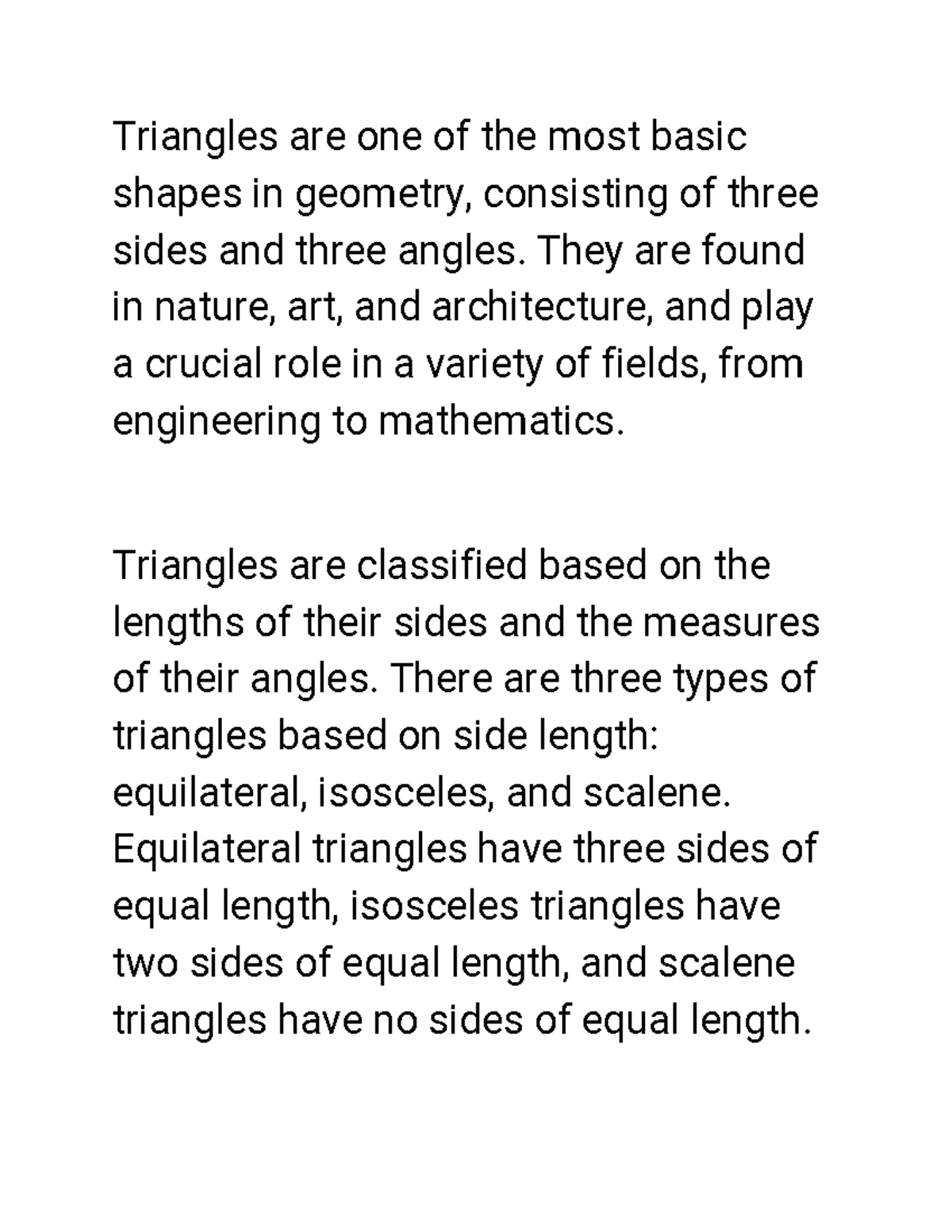 Triangles - Hehe and I have - Triangles are one of the most basic ...