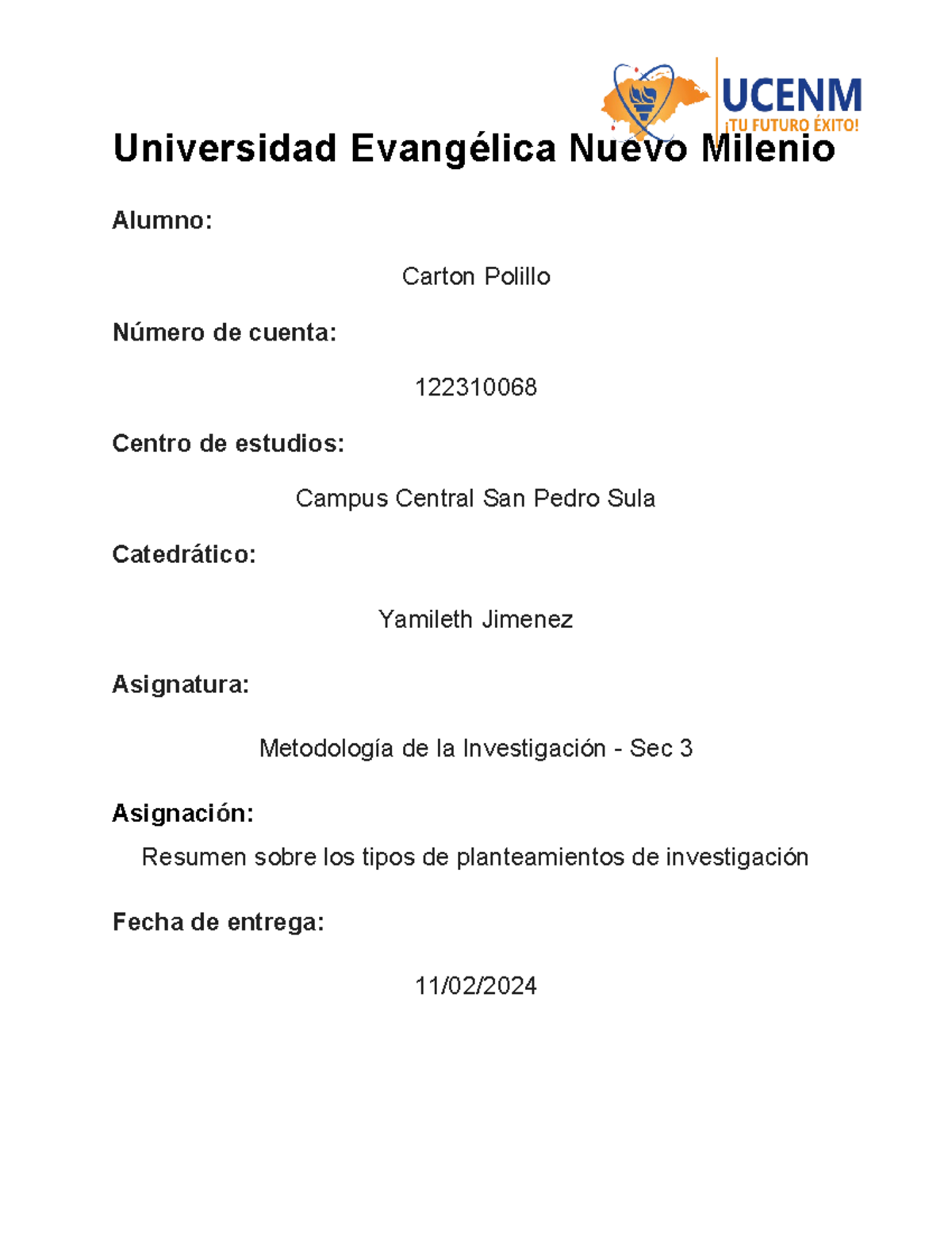 122310068-3 MI - 122310068 - Universidad Evangélica Nuevo Milenio ...