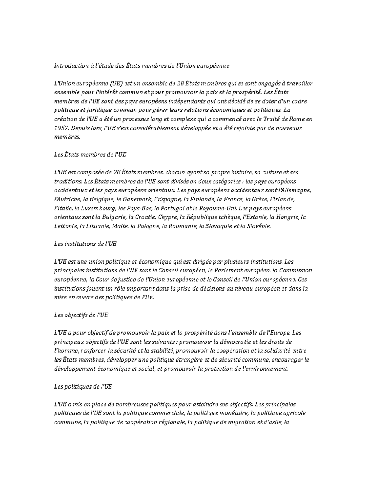 European Union Studies Study Notes - Introduction à l'étude des États ...